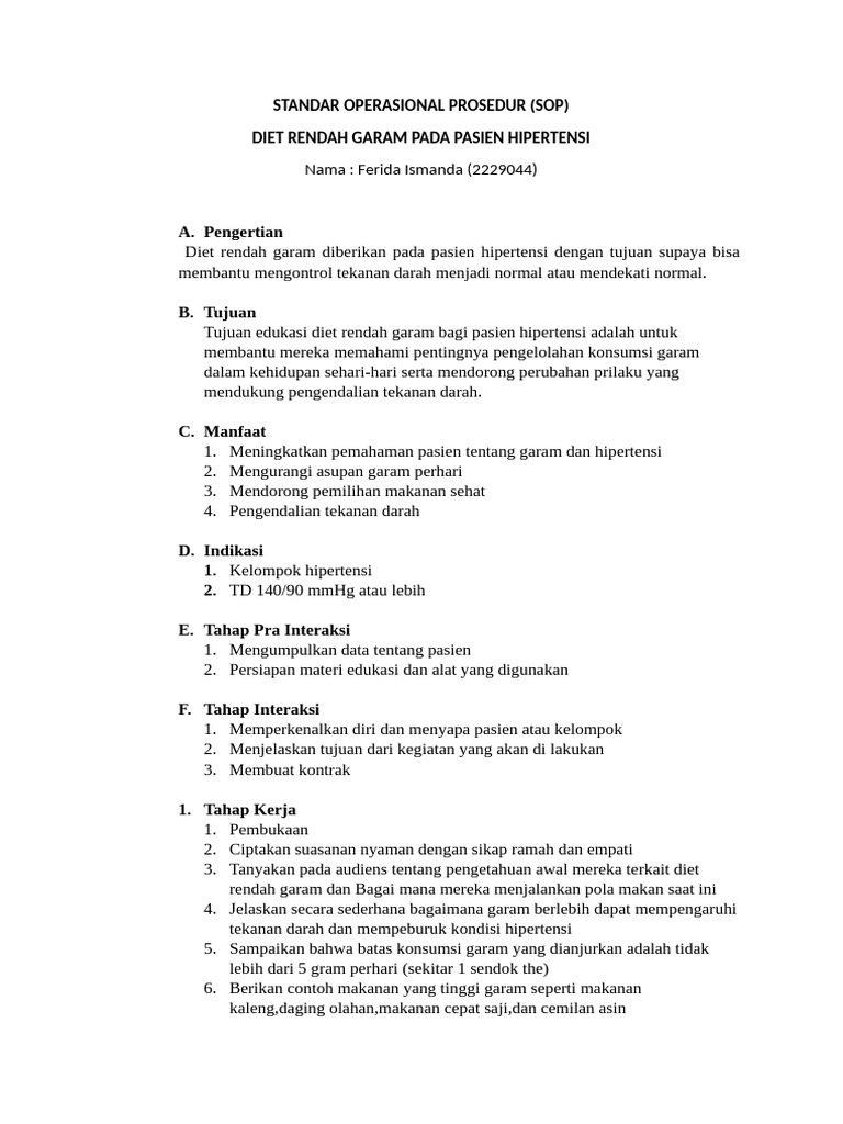 (Sop) Diet Rendah Garam 2 | PDF