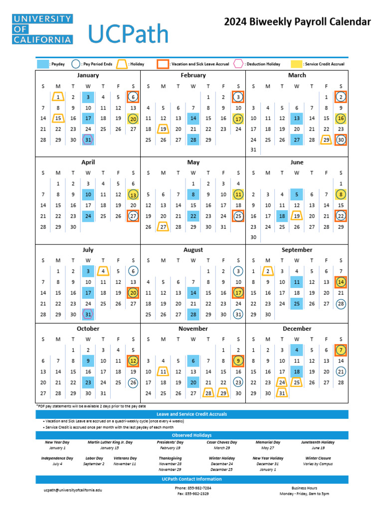 Payroll Calendar BW 2024 | PDF