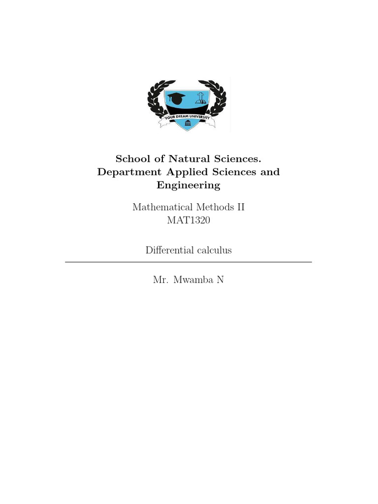 Differential Calculus Pdf
