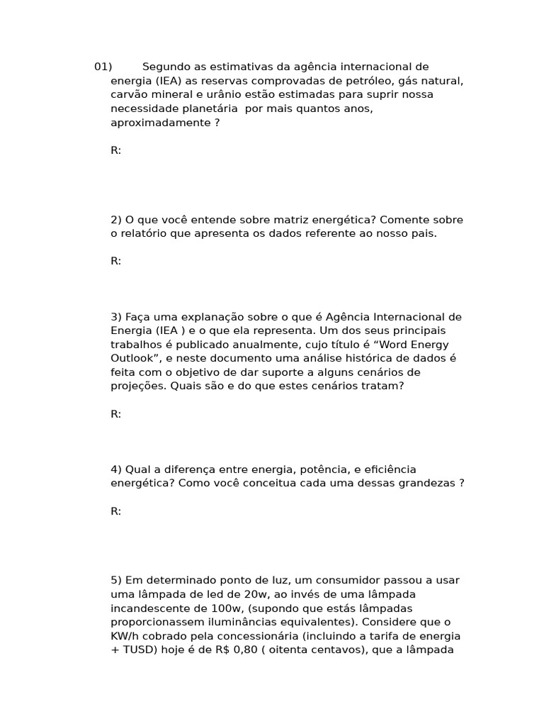 P1 - Eficiência Energetica | PDF