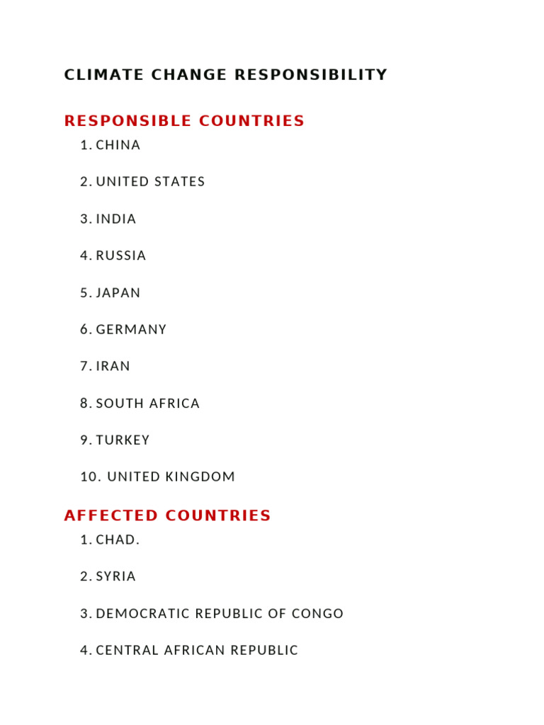 Climate Change Responsibility | PDF
