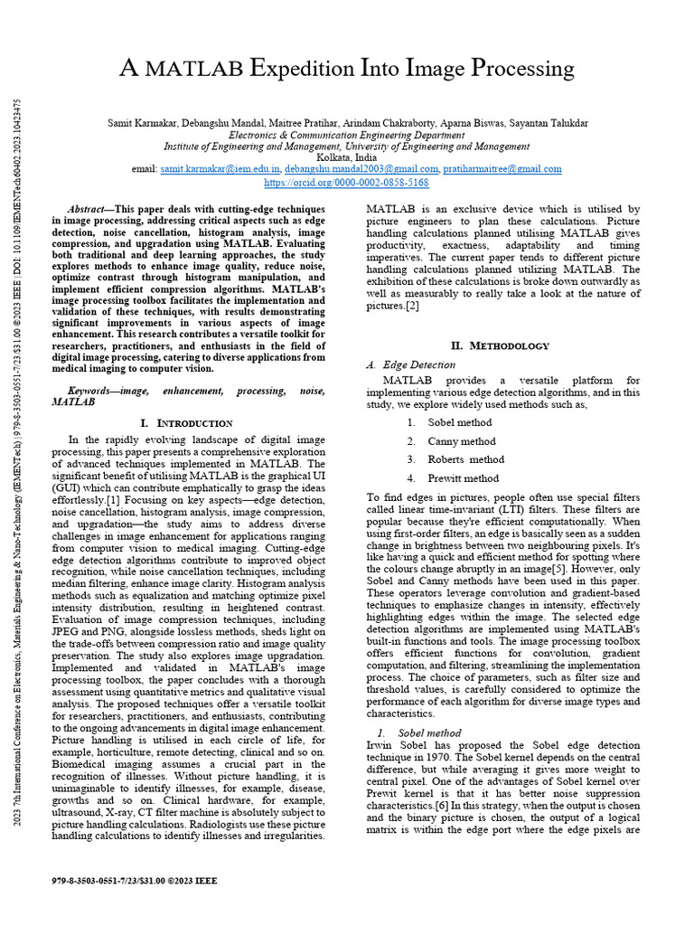 A MATLAB Expedition Into Image Processing | PDF