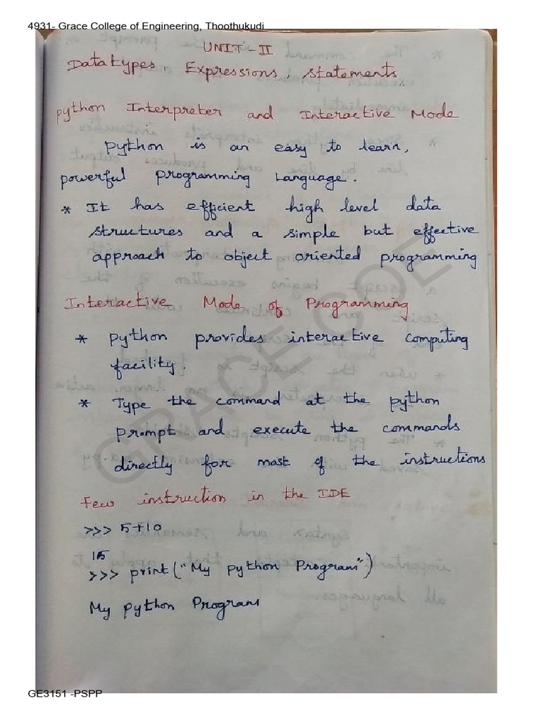I H&s Ge3151 PSPP Unit-2 | PDF