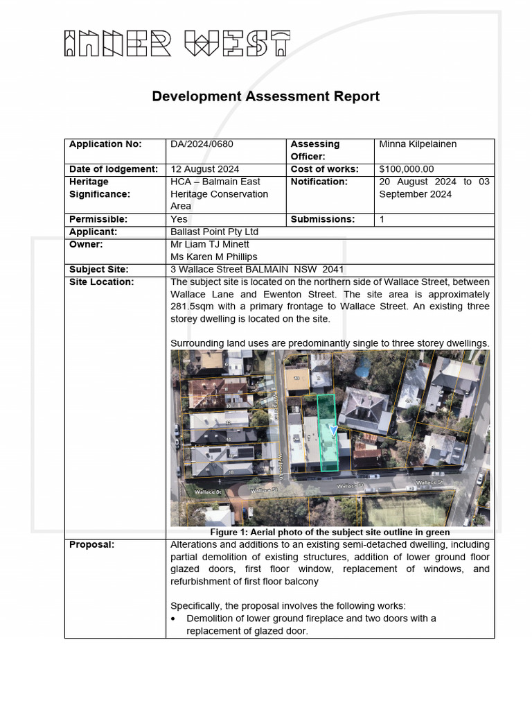 ECM - 39600560 - v1 - DA 2024 0680 - 3 Wallace Street BALMAIN NSW 2041 ...