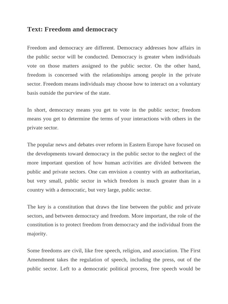 Freedom and Democracy | PDF