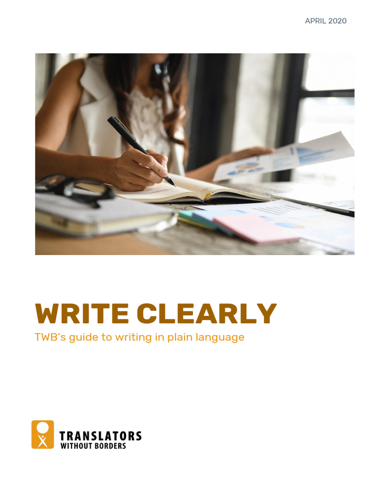 Plain Language - Write Clearly | PDF | Verb | Plain Language