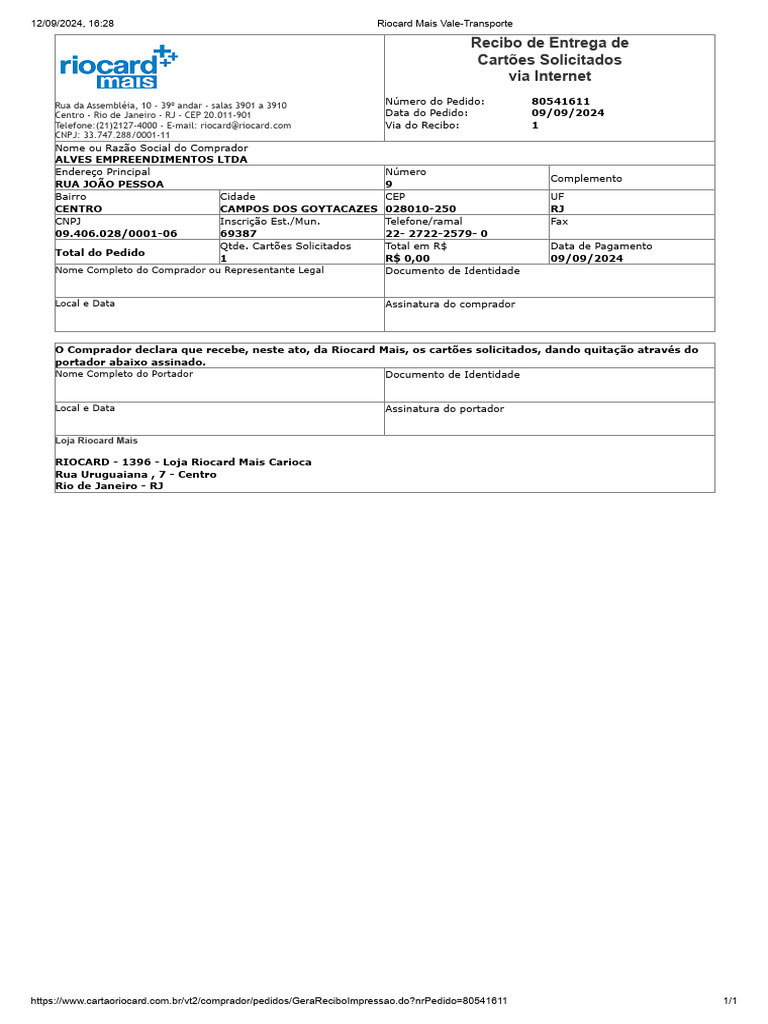 Riocard Mais Vale-Transporte | PDF