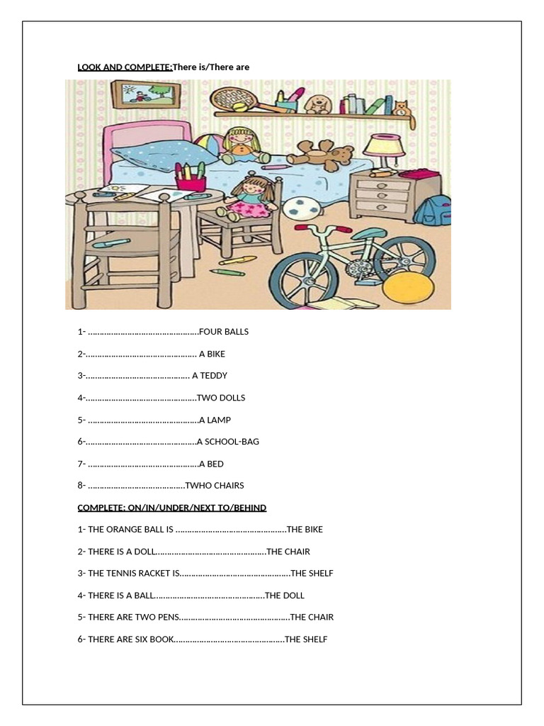 There Is There Are Worksheet 1 | PDF