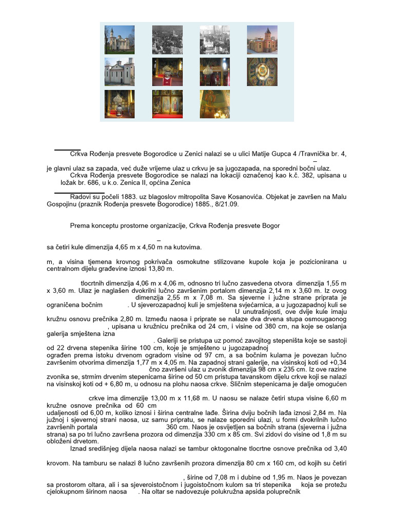 Crkva Rodjenja Presvete Bogorodice - Podaci o Dobru-1 | PDF