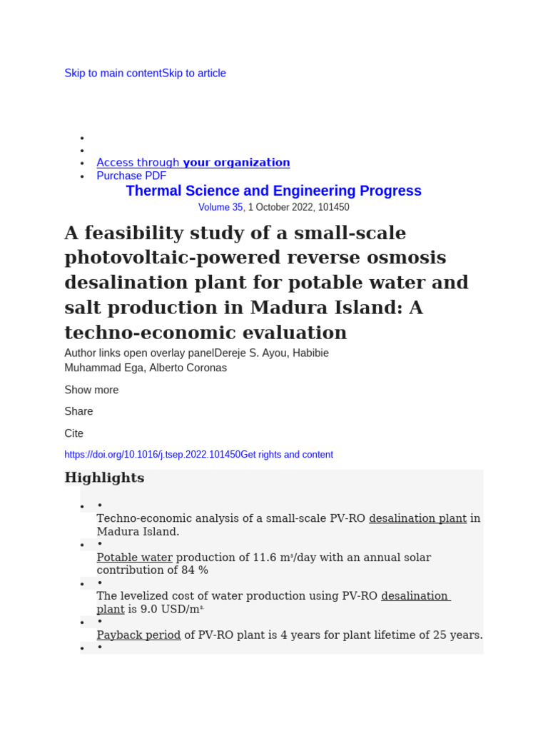Desal | PDF | Photovoltaic System | Science & Mathematics