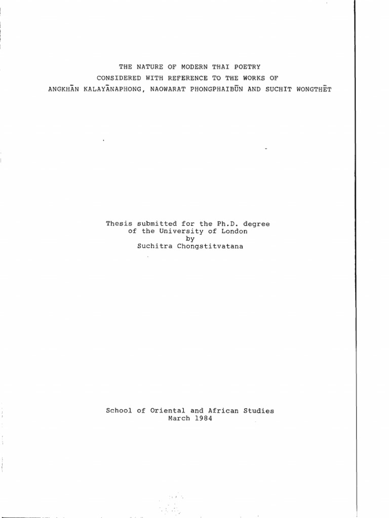 Thai Poetry | PDF