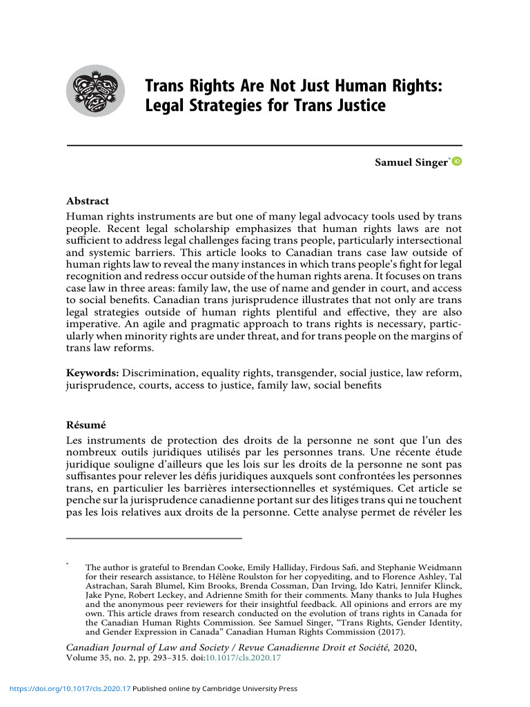 Trans Rights Are Not Just Human Rights Legal Strategies For Trans ...