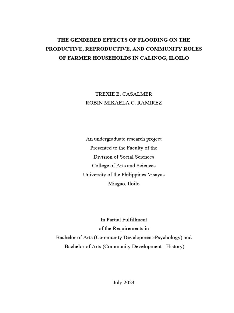 Gendered Flooding Impact on Farmers | PDF | Agriculture | Flood