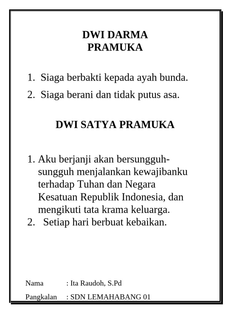 Dwi-Darma-Pramuka (Ita) | PDF
