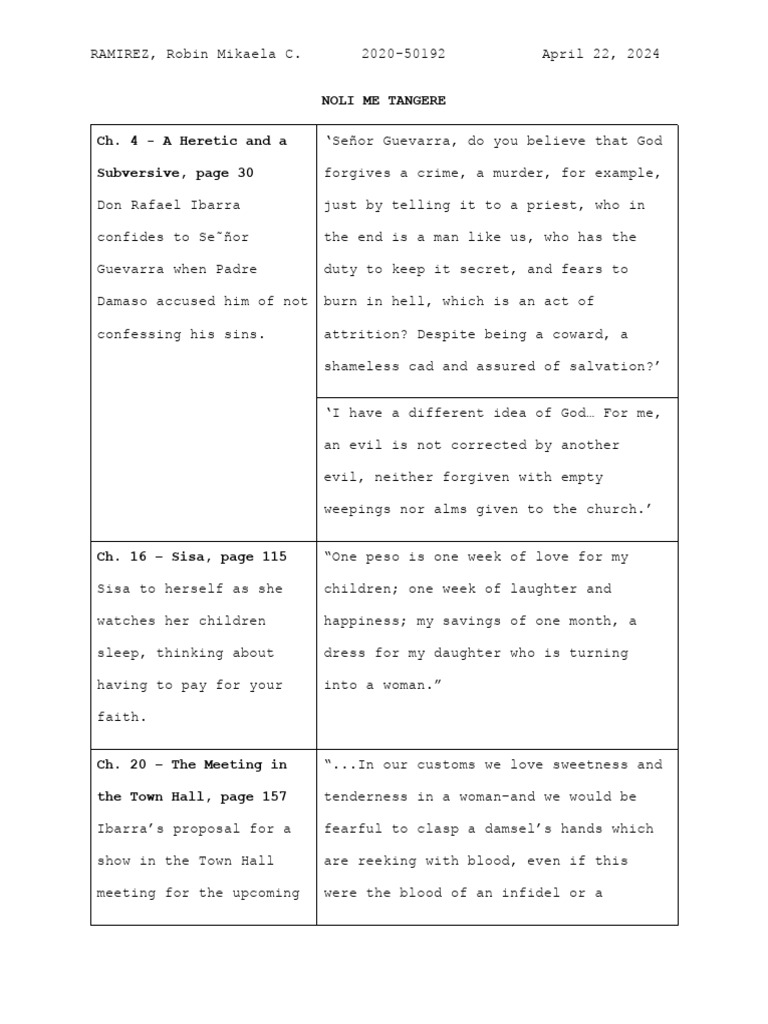 Noli and El Fili Quotes | PDF