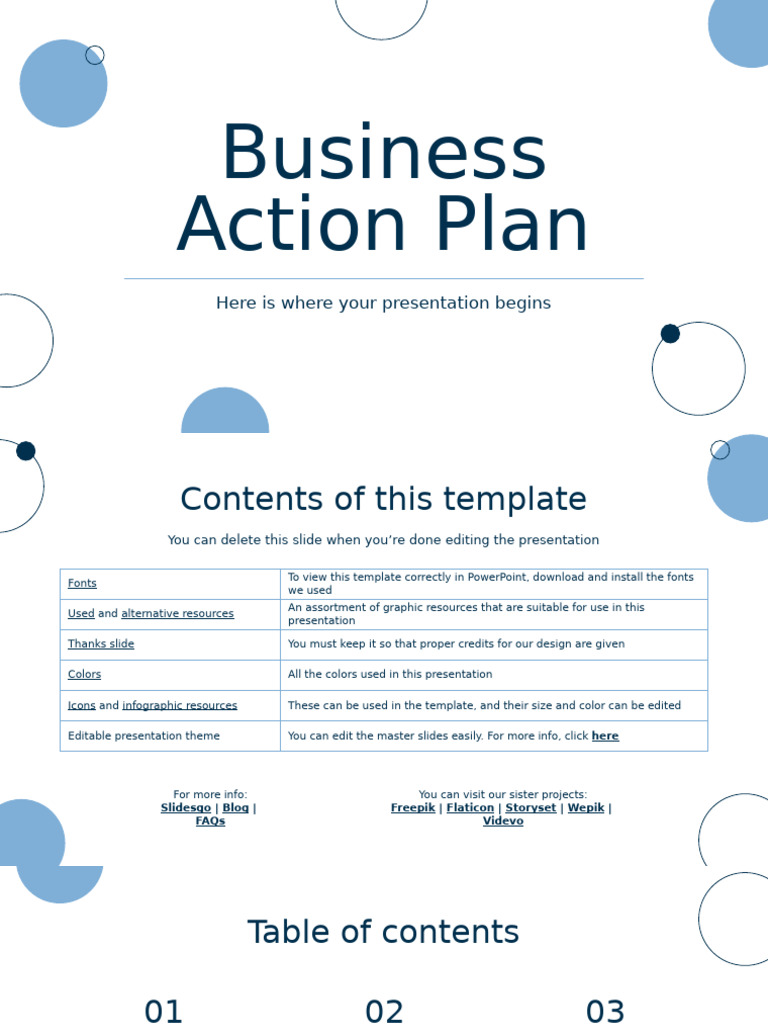 Business Action Plan by Slidesgo | PDF