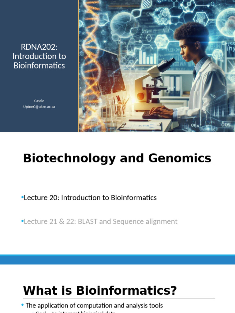 Introduction to Bioinformatics | PDF