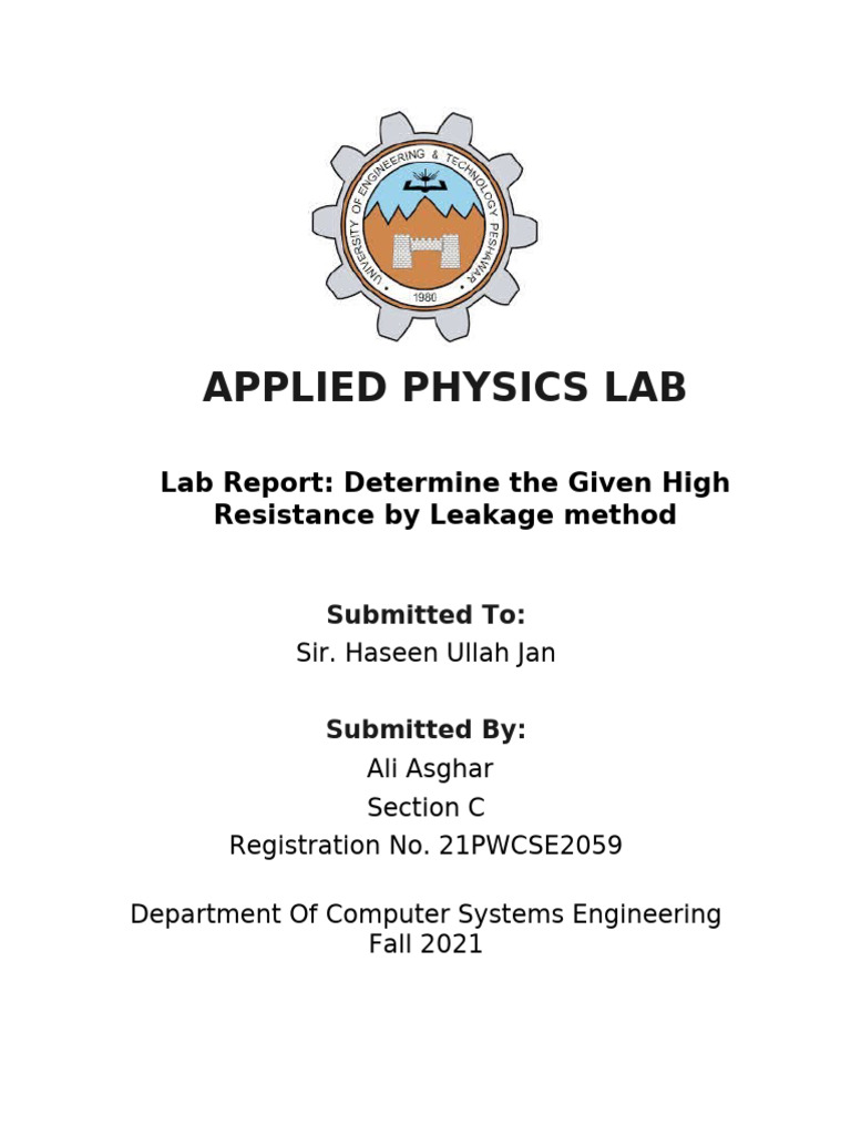 Leakage Method Applied Physics | PDF