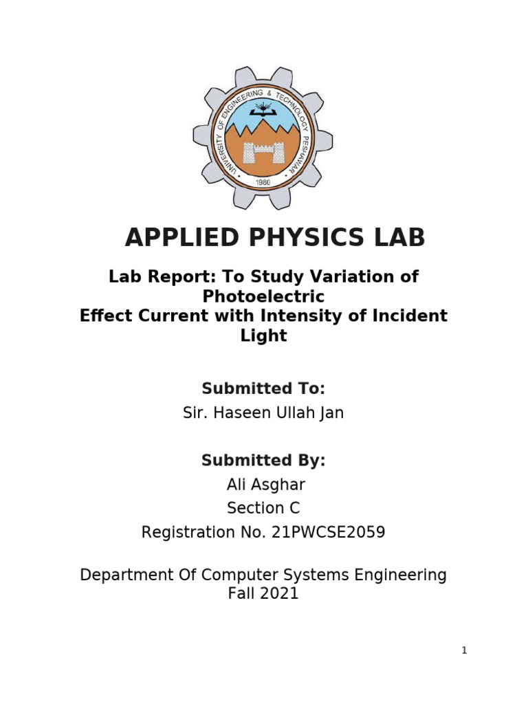 Photoelectric Lab Applied SAIF | PDF