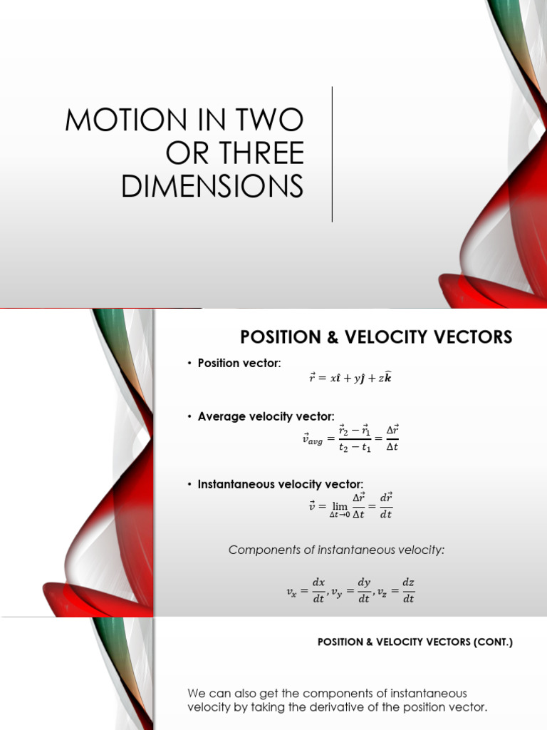 2D and 3D Motion | PDF