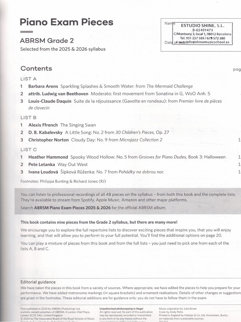Abrsm Pieces 2025-2026 | PDF