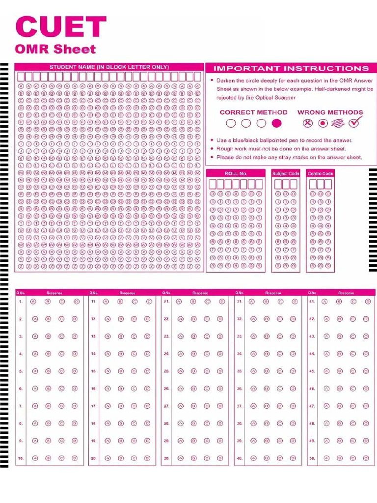 Omr-Sample kjkh2 | PDF
