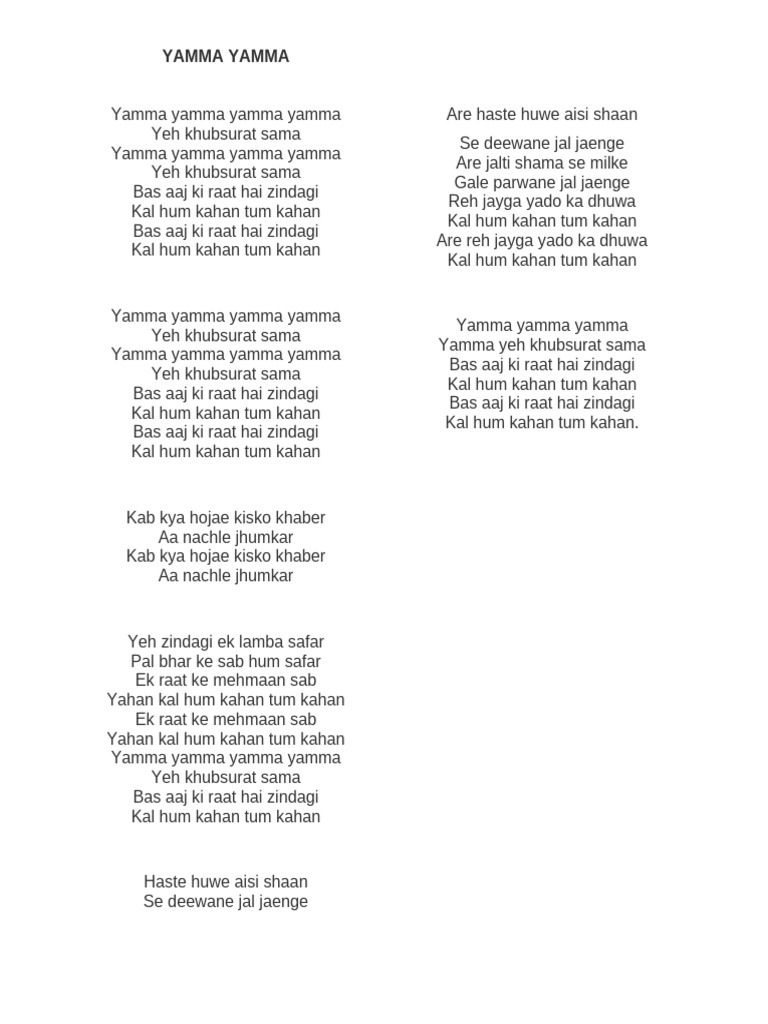 Yamma Yamma | PDF
