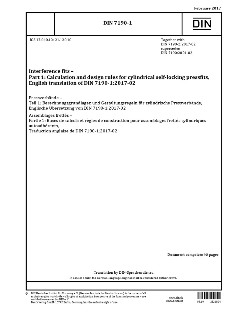 Din 7190-1-2017 | PDF