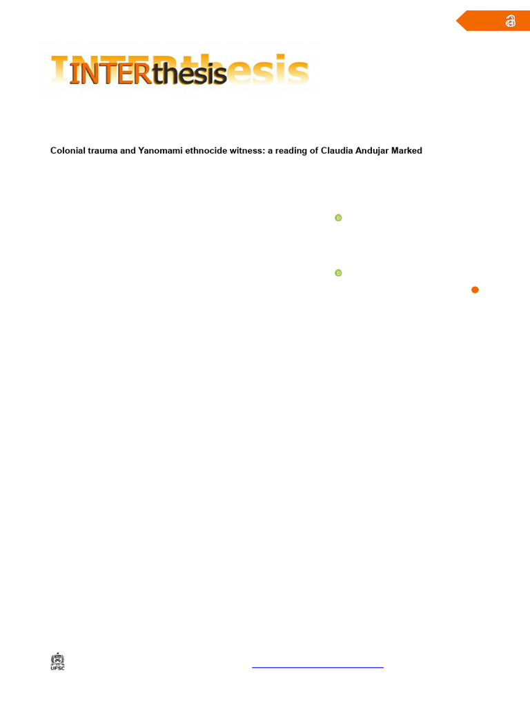 Trauma Colonial e o Testemunho Do Etnocidio Yanoma | PDF