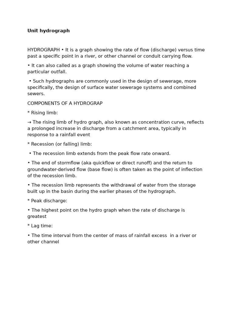 Unit Hydrograph | PDF