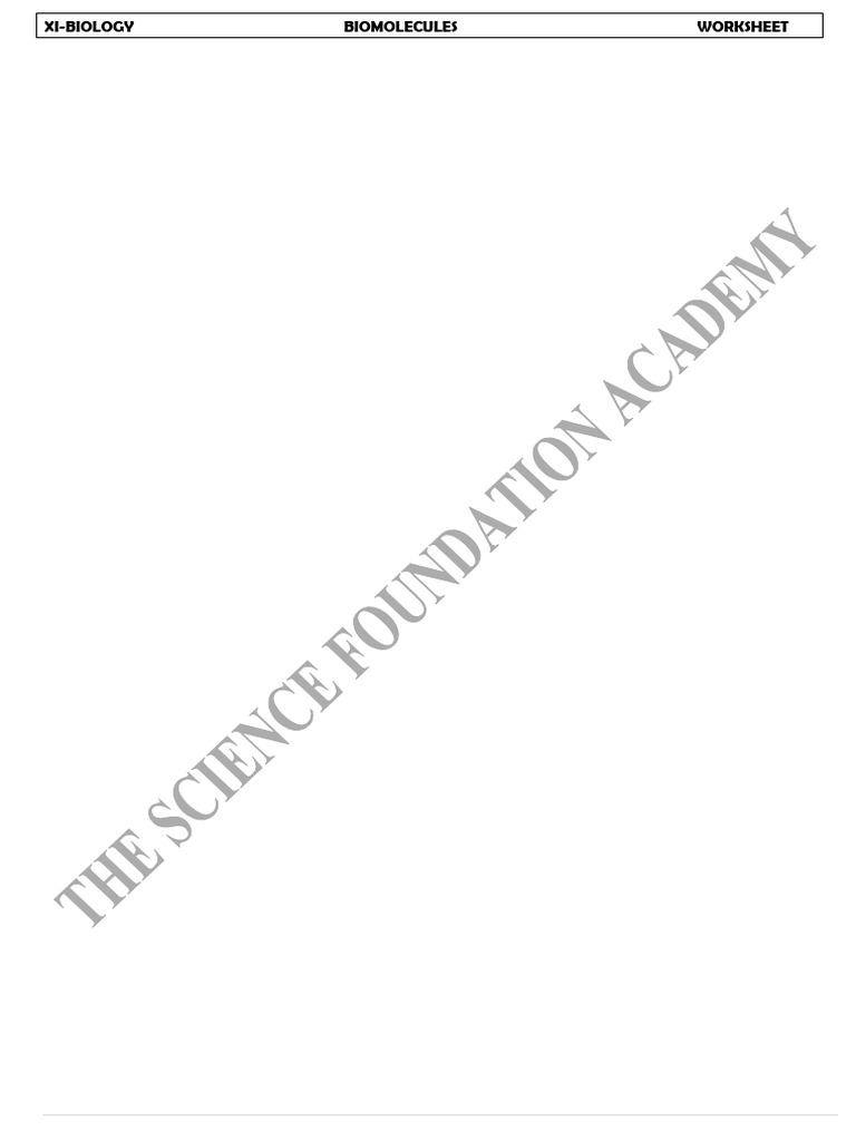 Xi Biomolecules Worksheet | PDF