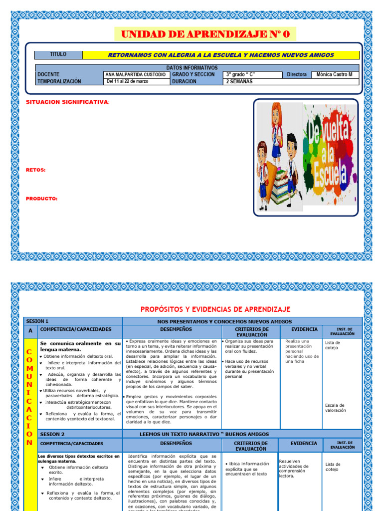 Unidad 0-Tercer Grado | PDF