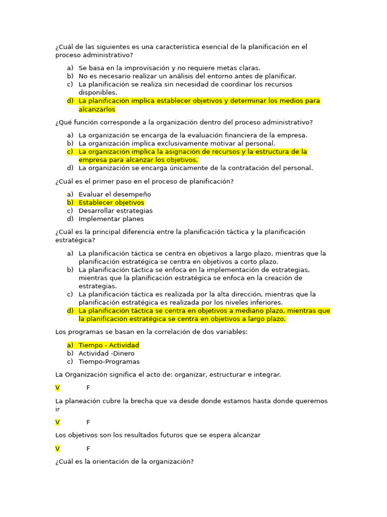 Preguntas de Admi 2 | PDF