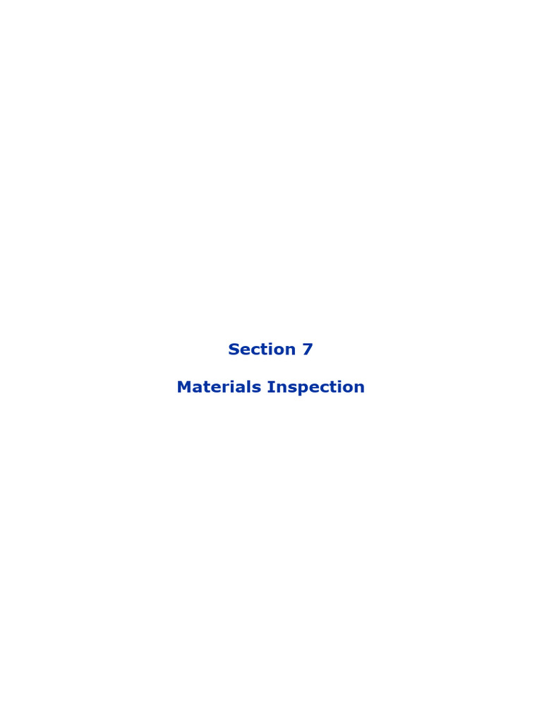 7 Materials Inspection | PDF