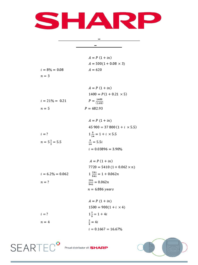 Worksheet 13 Memorandum For Finance and Growth Grade 10 Mathematics ...