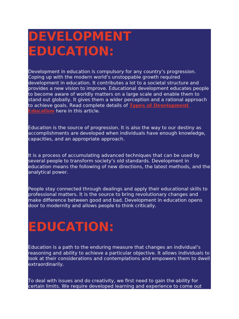 Development Education | PDF