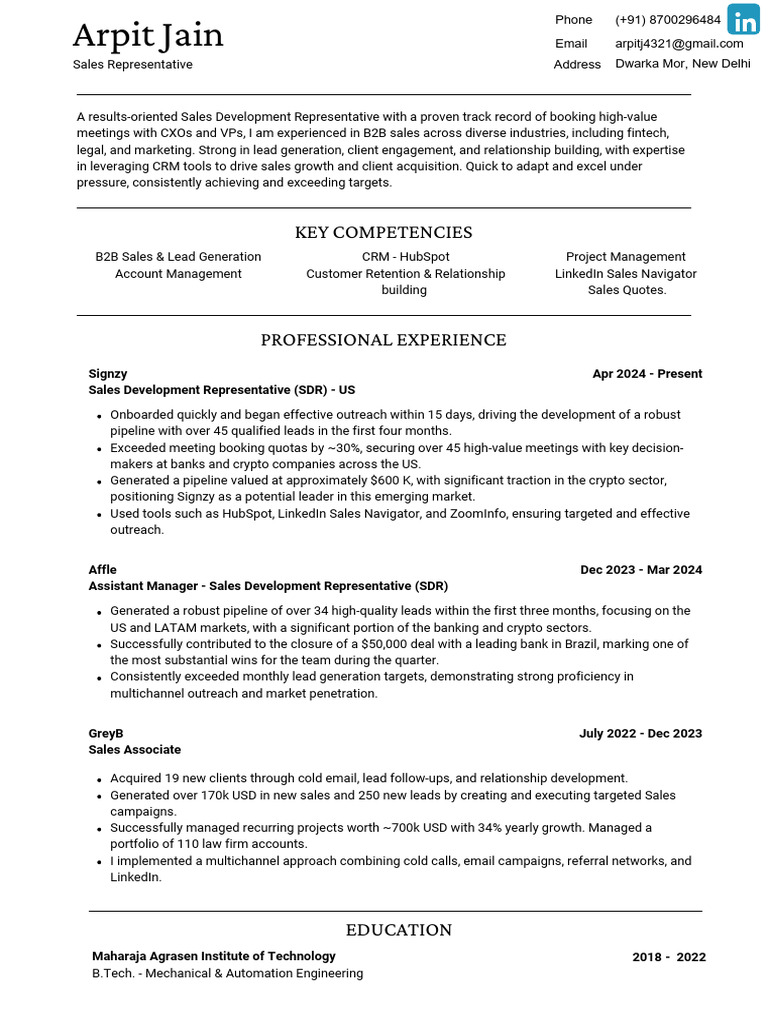 Arpit Jain Resume | PDF