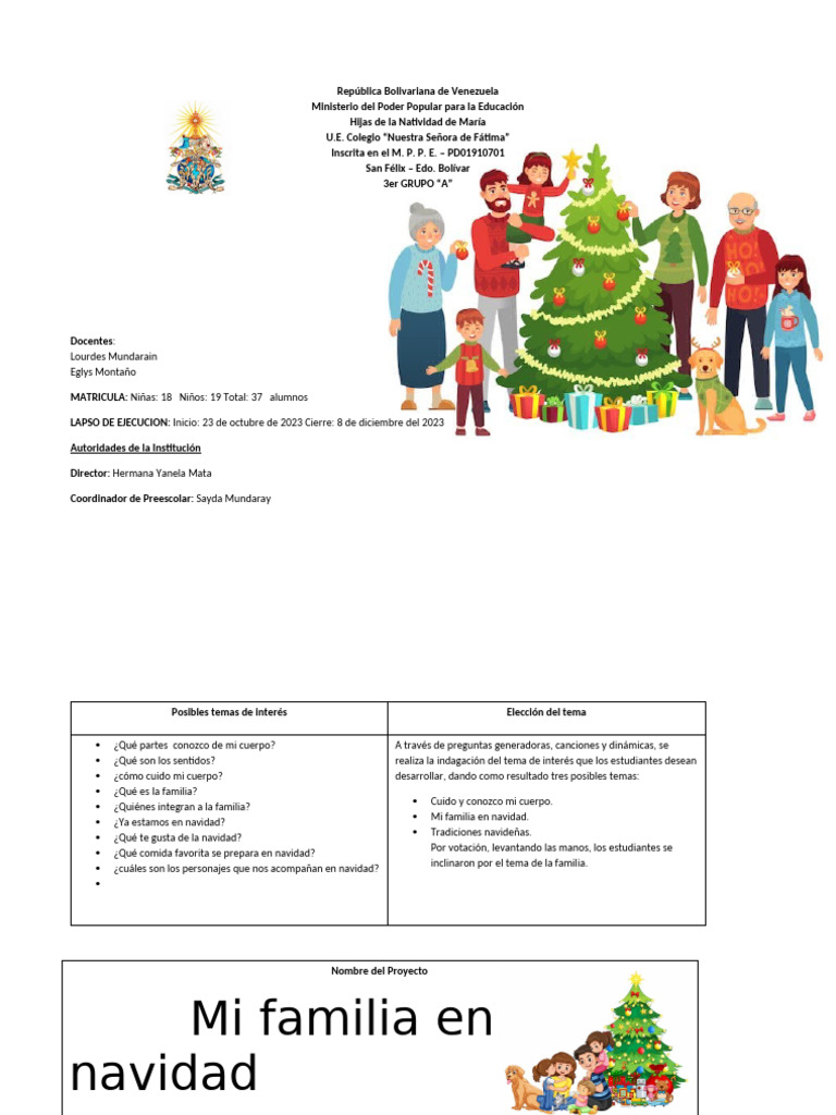 proyecto Mi familia en navidad | PDF