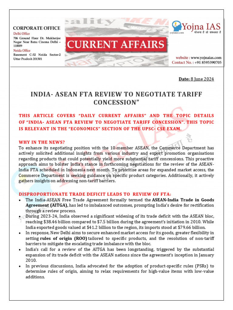 Yojna Daily Current Affairs Eng Med 8 June 2024 | PDF