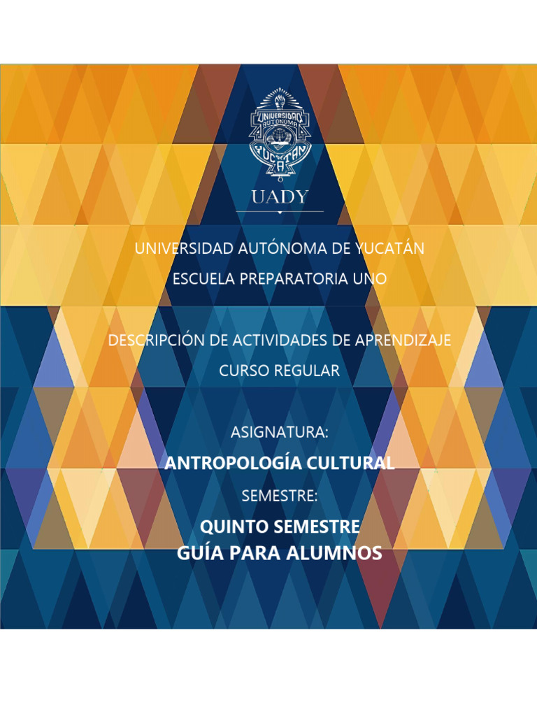 DESCRIPCIÓN DE LAS ACTIVIDADES DE APRENDIZAJE ANTROP CUL 2024 | PDF