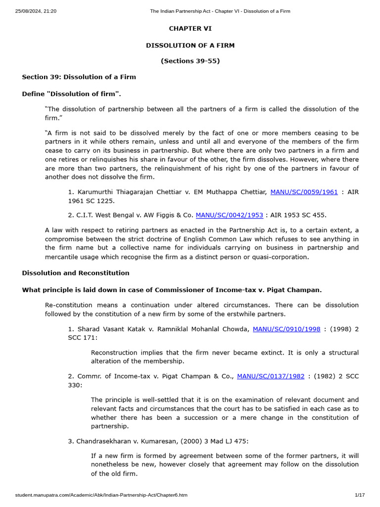 Dissolution of Firm | PDF