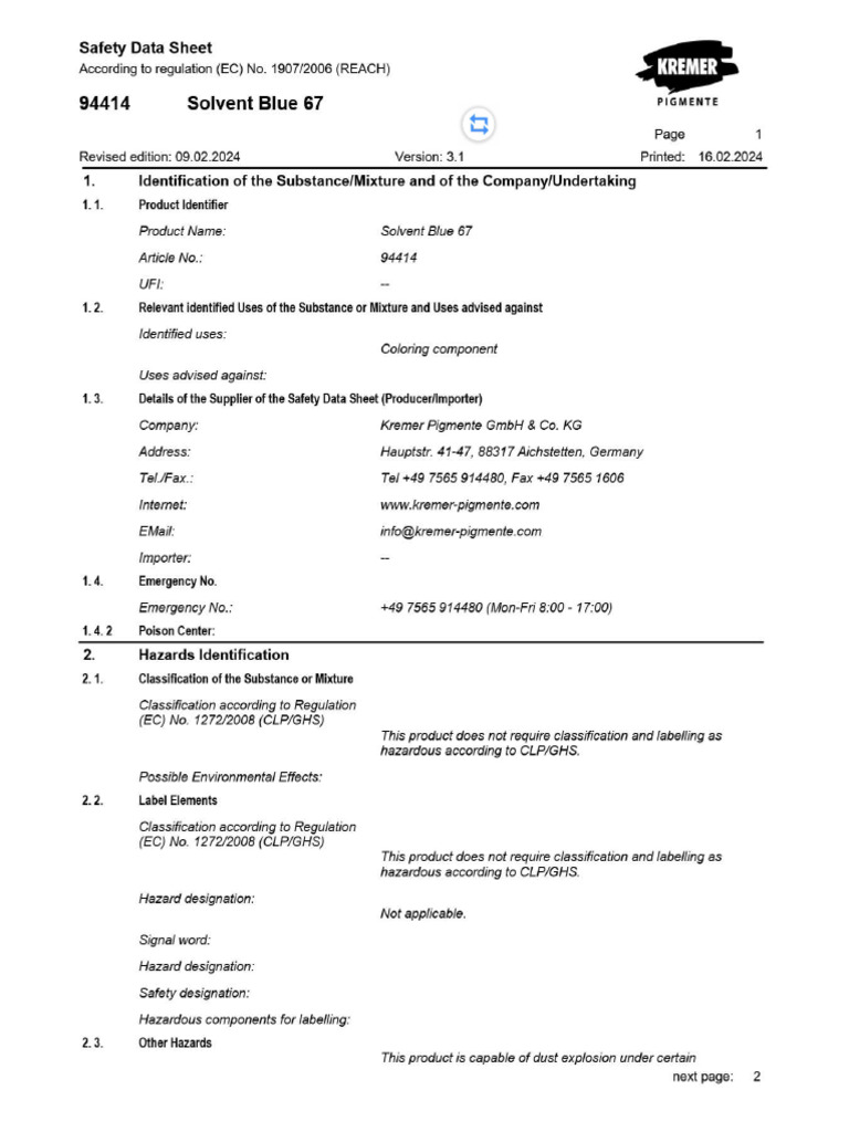 Solvent Blue 67 | PDF