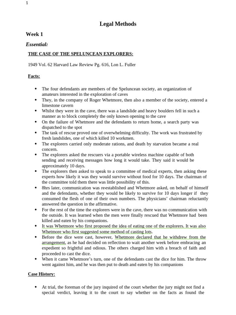 Legal Methods NOTES | PDF