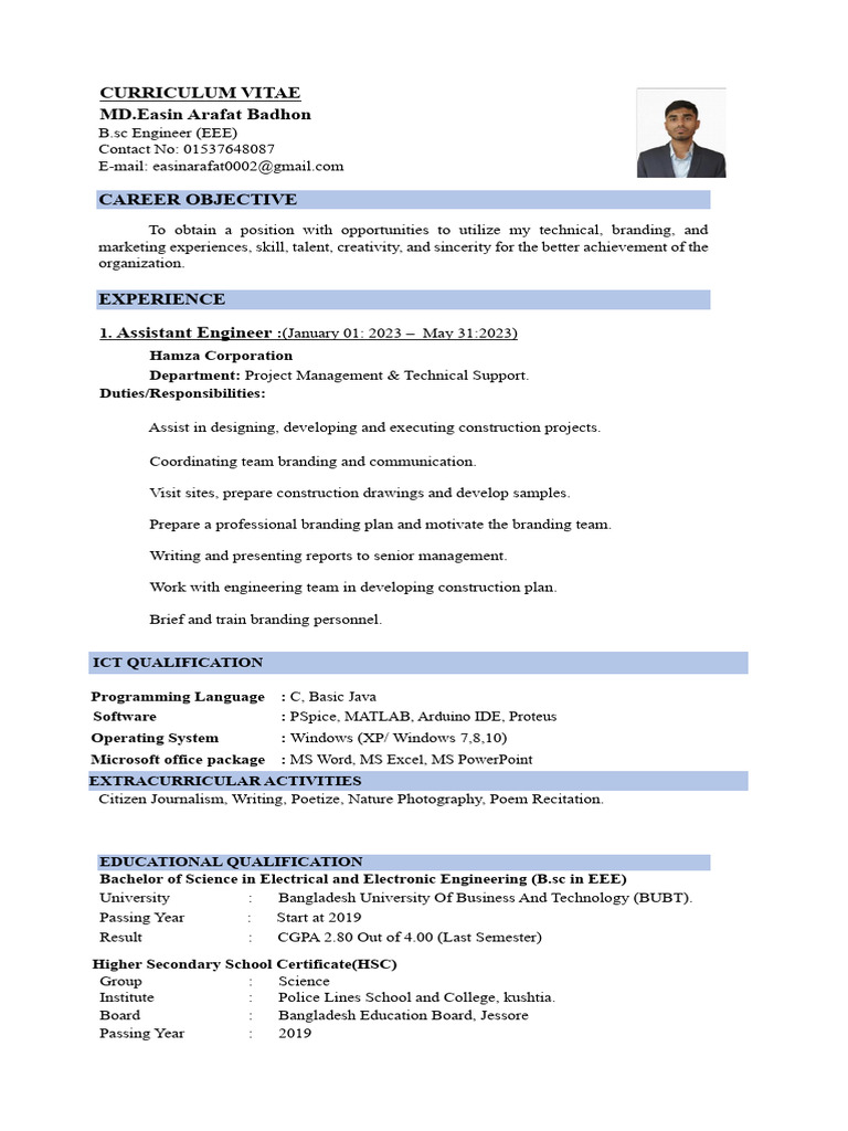 Badhon CV. | PDF
