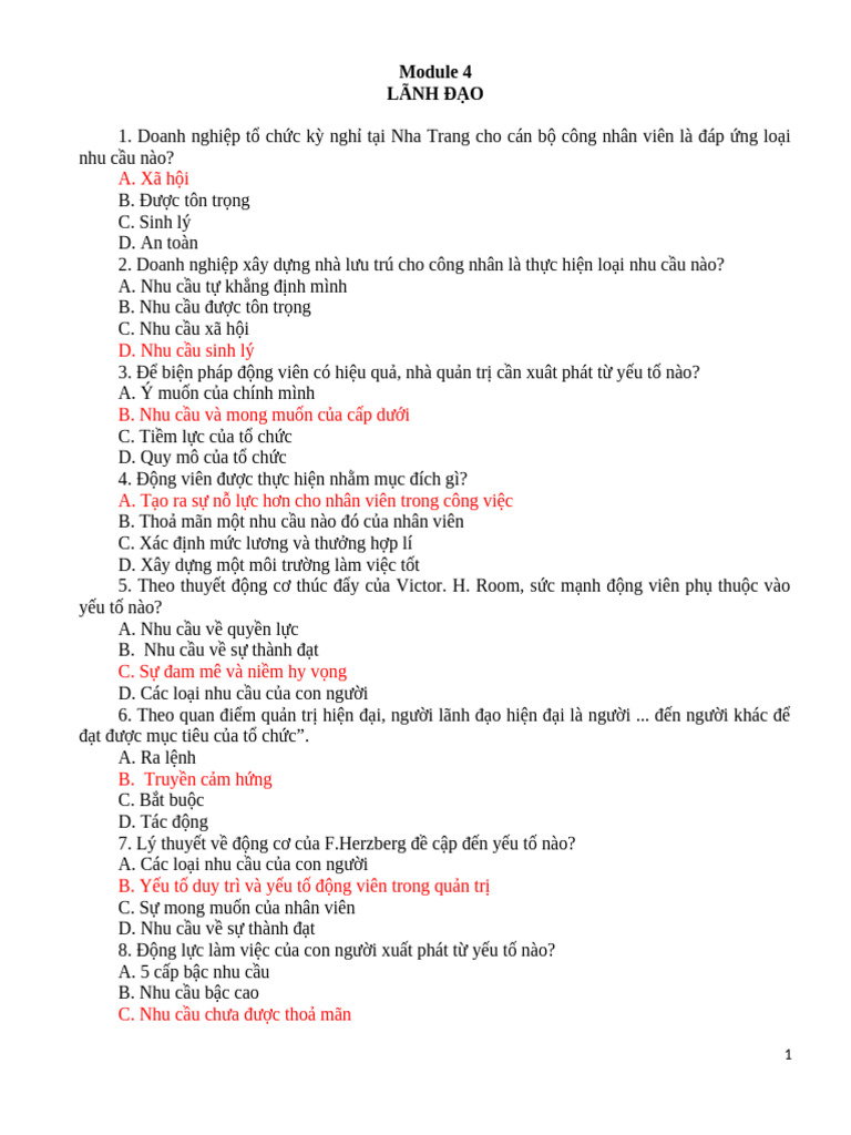 Module 4 +5 - Lãnh đạo + Kiểm tra - 1 | PDF