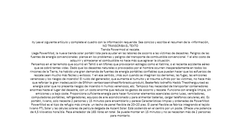 Ity Lea El Siguiente Artículo y Complete El | PDF Ity Lea El Siguiente Artículo y Complete El | PDF