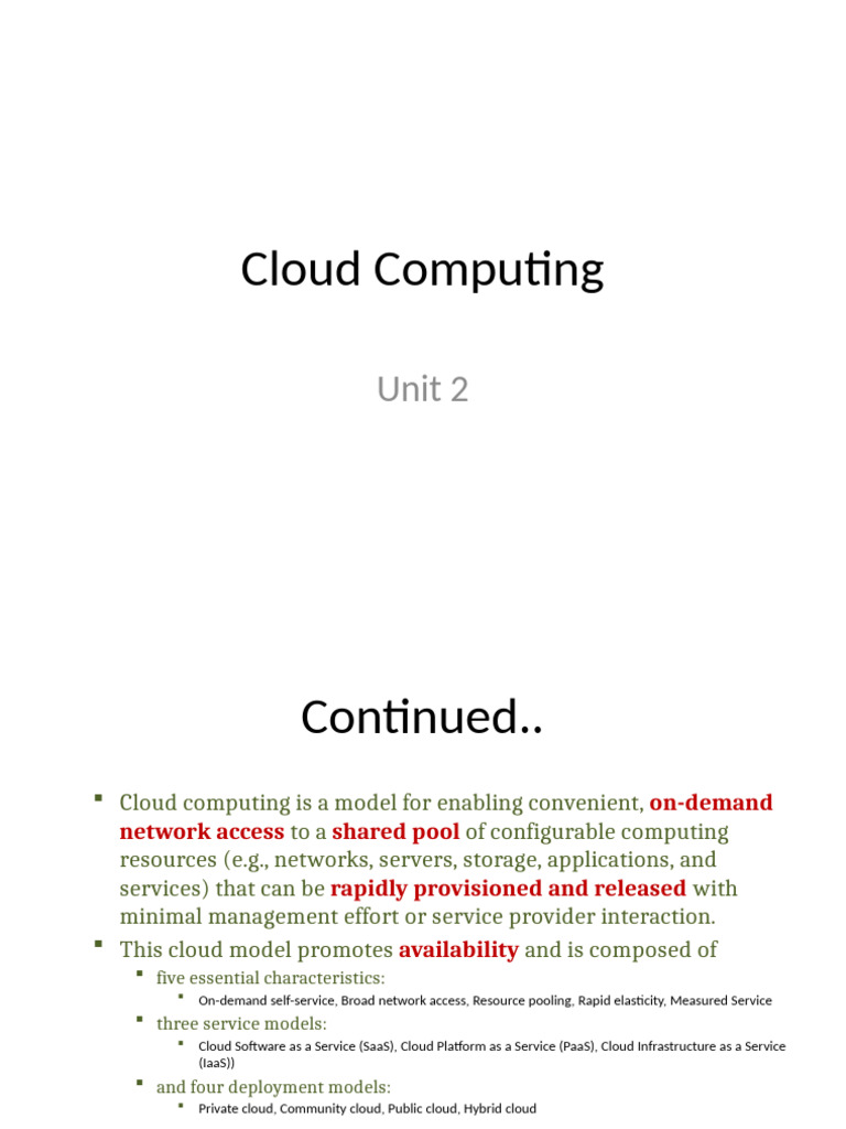 2 - Cloud Computing Unit 2 | PDF