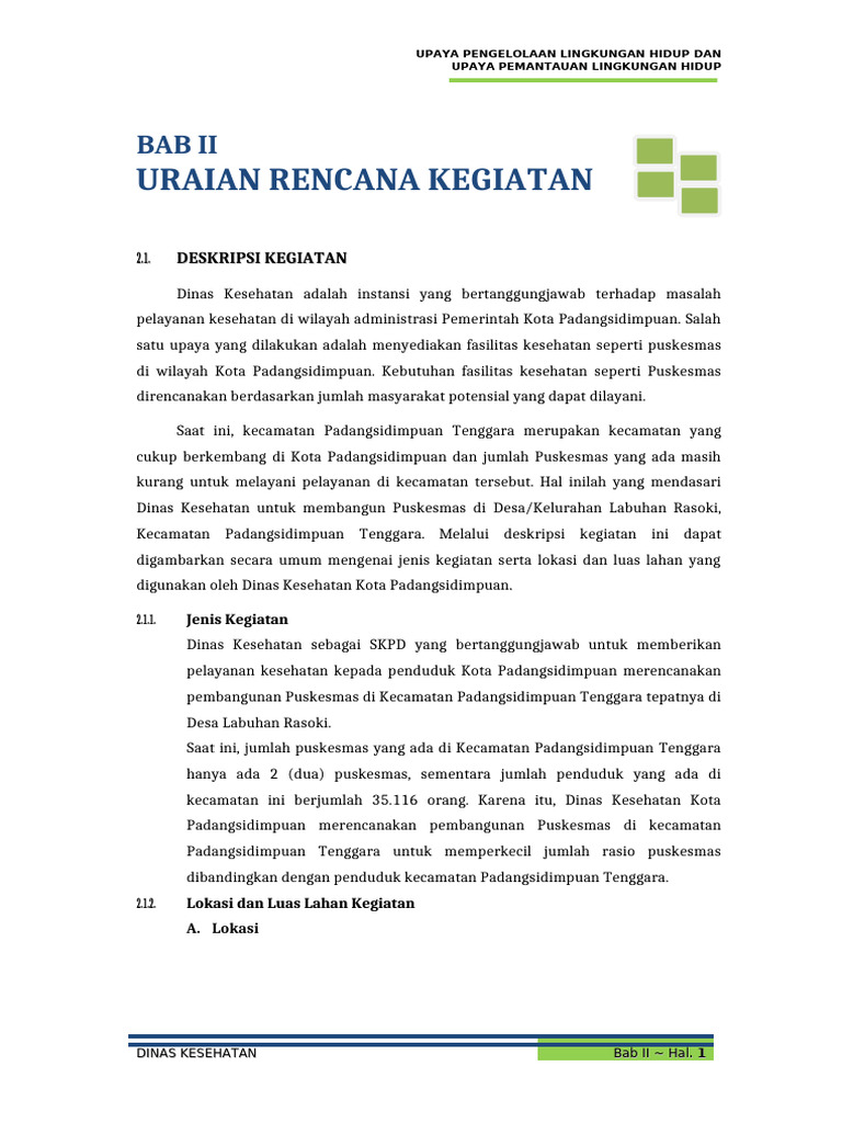 Oke-Bab 2 - Uraian Rencana Kegiatan Edit | PDF