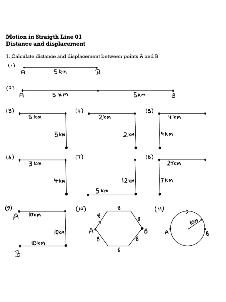 MISL 01 Distance and Displacement | PDF | Euclidean Vector | Distance
