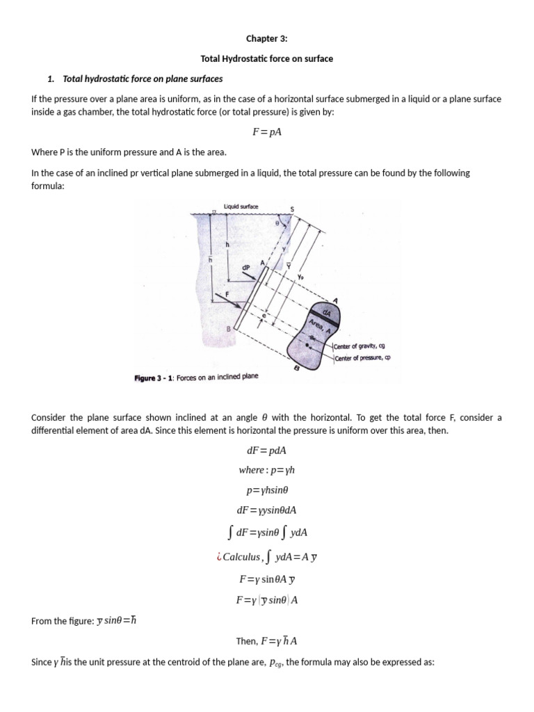 Hydrostatic Forces and Dams Explained | PDF | Buoyancy | Teaching Methods & Materials